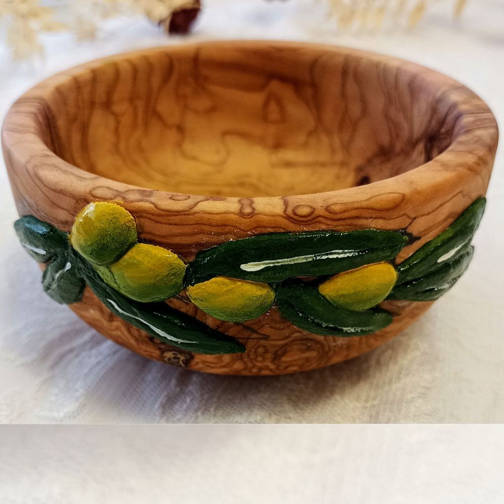 Figen Çiçek Tasarım Ahşap Çerezlik Kase - zeytinhouse.com