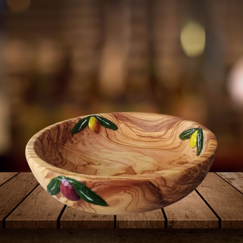Figen Çiçek Tasarım Röltef Zeytin Ağacı Geniş Kase 20x4cm - zeytinhouse.com