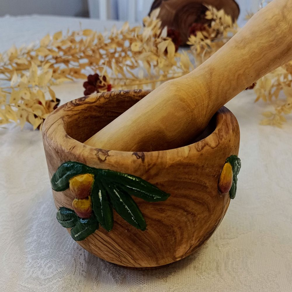 Figen Çiçek Tasarım Zeytin Ağacı Rölyef Havan 16x14cm - zeytinhouse.com